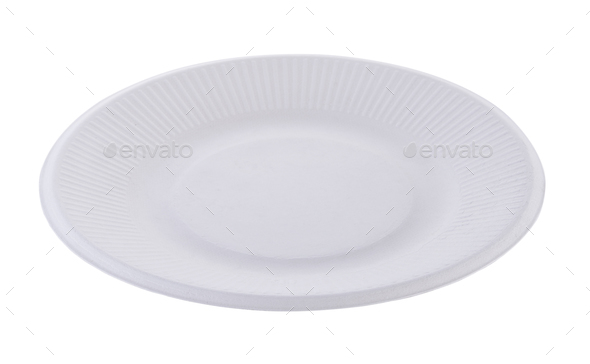 paper plate on white background Stock Photo by sommai | PhotoDune