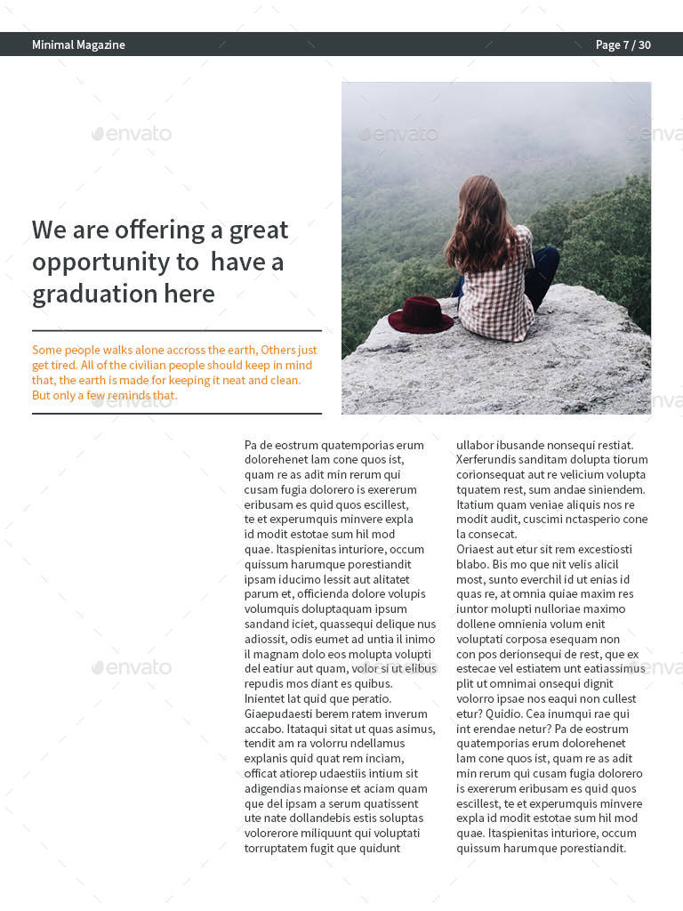 Minimal E Magazine Template, ePublishing | GraphicRiver