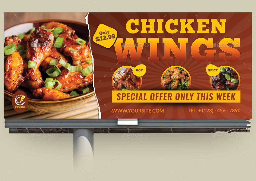 Restaurant Billboard Template Vol.13, Print Templates | GraphicRiver