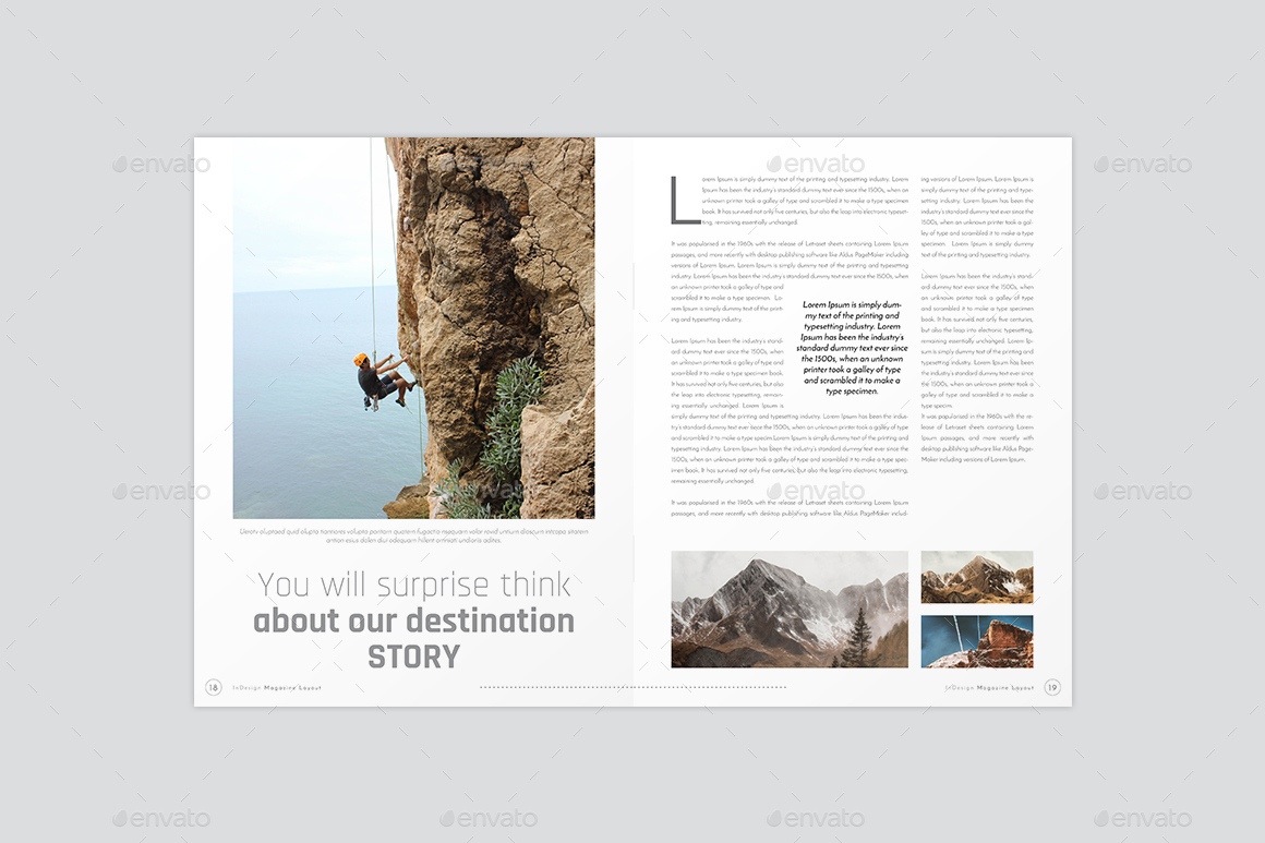 InDesign Minimalist Magazine Layout, Print Templates | GraphicRiver