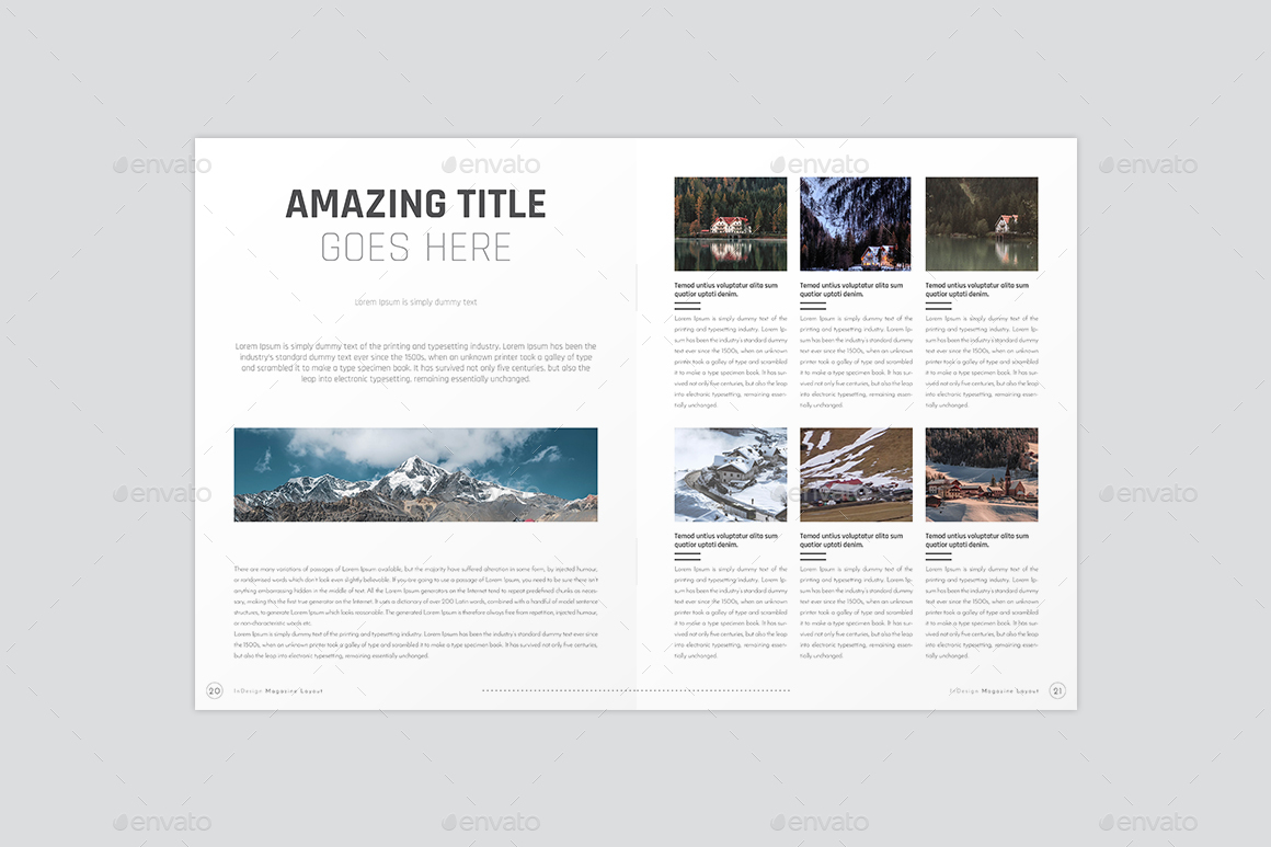 InDesign Minimalist Magazine Layout, Print Templates | GraphicRiver