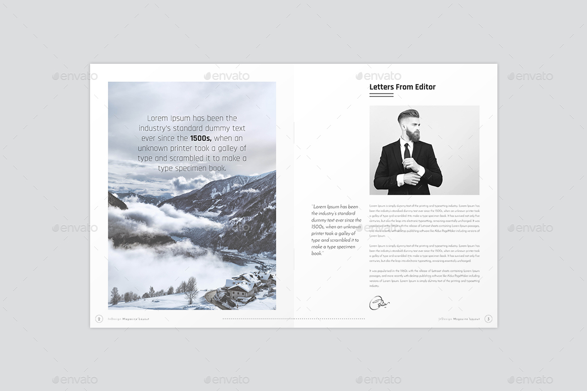 InDesign Minimalist Magazine Layout, Print Templates | GraphicRiver