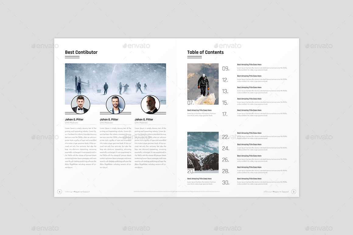 InDesign Minimalist Magazine Layout, Print Templates | GraphicRiver