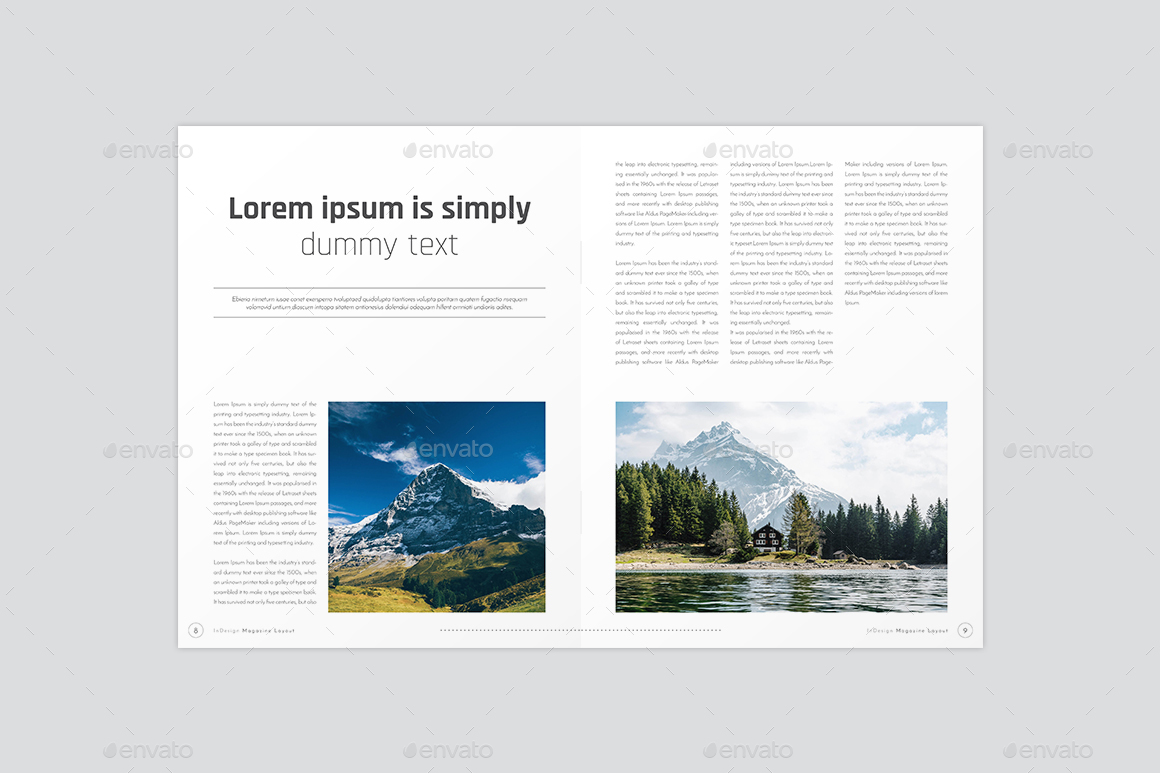InDesign Minimalist Magazine Layout, Print Templates | GraphicRiver