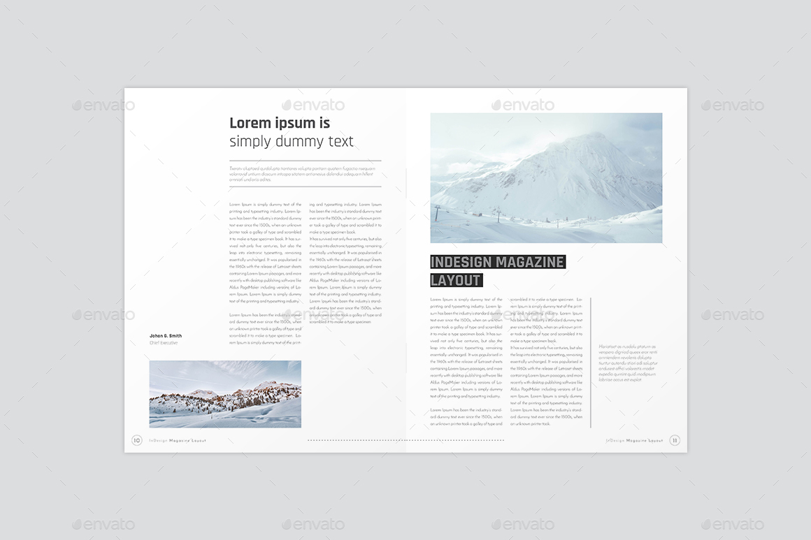 InDesign Minimalist Magazine Layout, Print Templates | GraphicRiver
