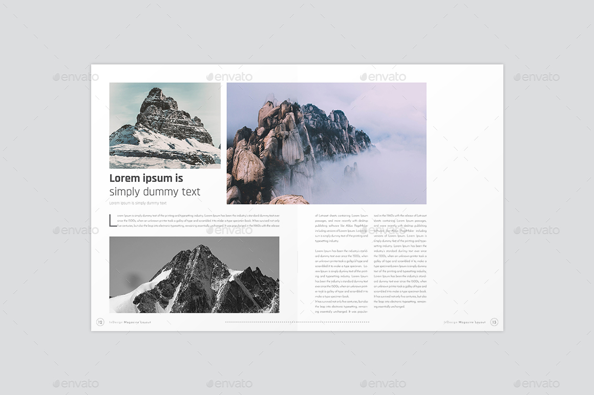 InDesign Minimalist Magazine Layout, Print Templates | GraphicRiver
