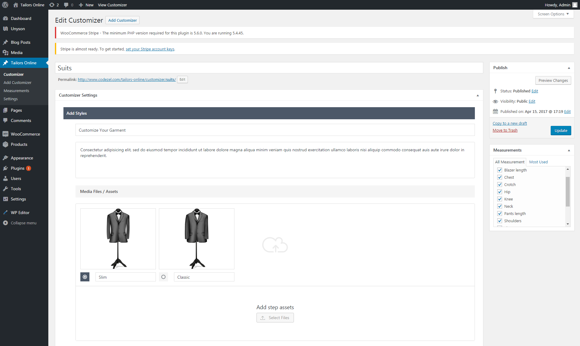 Tailor Online - WooCommerce Plugin for Online Custom Tailoring by CodeZel