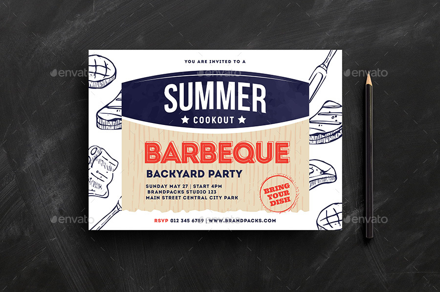 Cookout / BBQ Flyer & Poster, Print Templates | GraphicRiver
