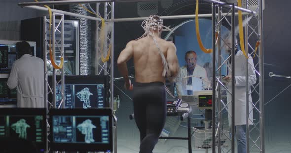 Astronaut Running on Treadmill, Stock Footage | VideoHive