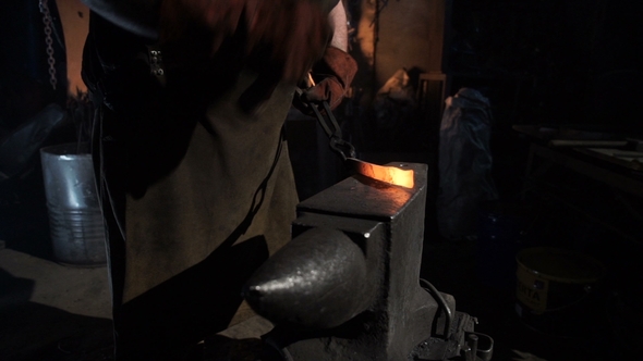 Blacksmith Forging Hot Metal, Stock Footage | VideoHive