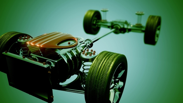 Car Chassis with Engine, Motion Graphics | VideoHive