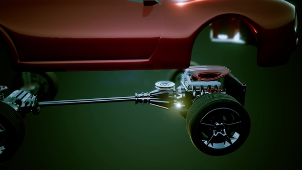 Car Chassis with Engine, Motion Graphics | VideoHive