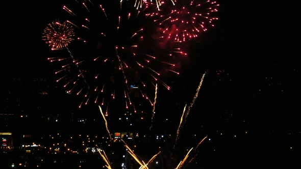 Fireworks Flashing in the Evening, Stock Footage | VideoHive