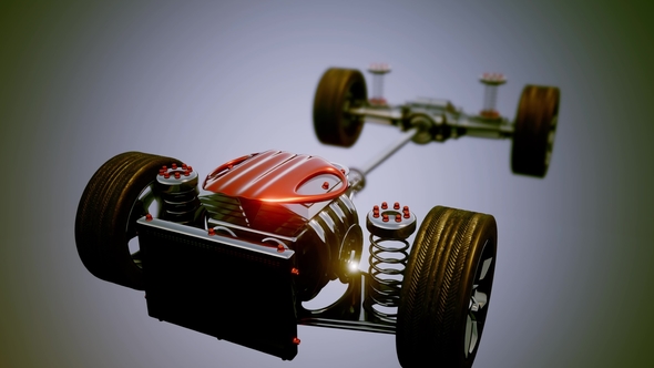 Car Chassis with Engine, Motion Graphics | VideoHive