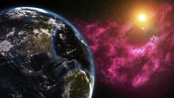 Earth Rotating The World Spinning Full Rotation Realistic Planet ...