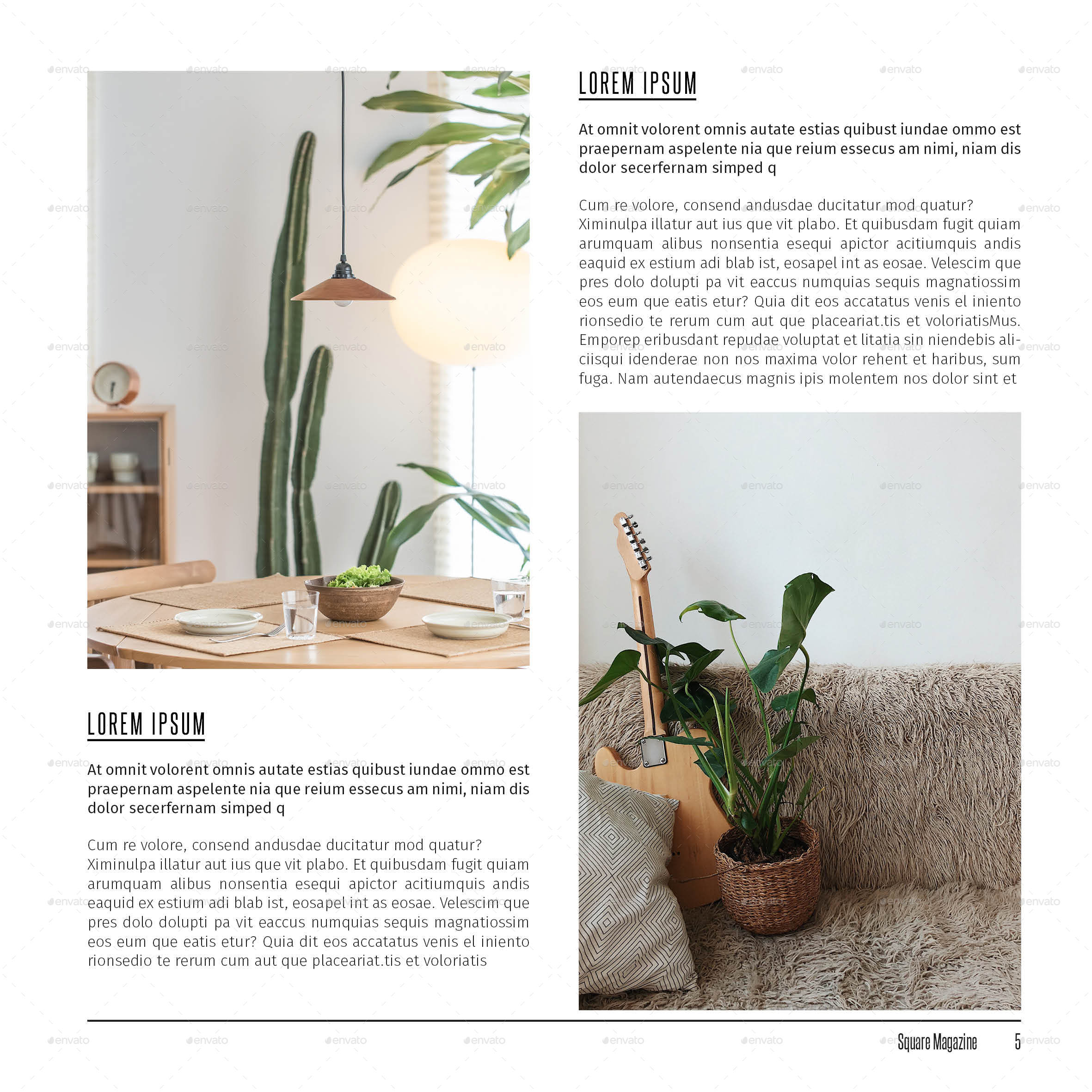 Square Interior Magazine Template, Print Templates | GraphicRiver