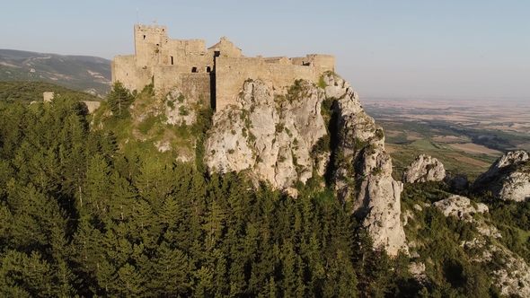 Ancient Medieval Loarre Castle in Huesca Aragon Spain, Stock Footage