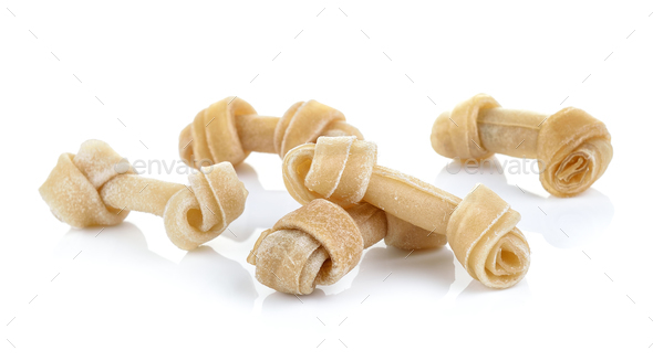 Artificial a bone for a dog on white background Stock Photo by sommai