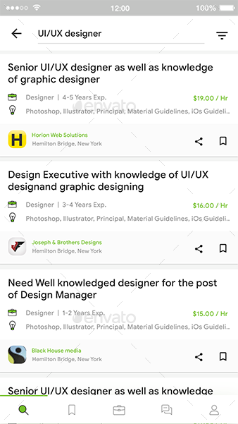 Job Classifieds App UI Kit| HR & Recruitment| Job Search App UI Kit ...