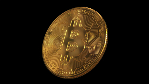 Bitcoin Perspective Rotating Coin, Motion Graphics | VideoHive