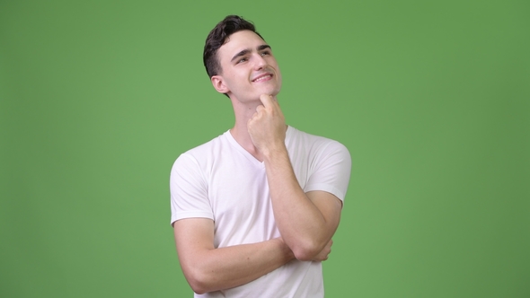 Young Happy Man Thinking, Stock Footage | VideoHive