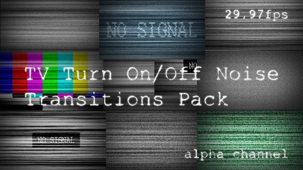 TV Turn On- Off Noise Transitions Pack, Motion Graphics | VideoHive