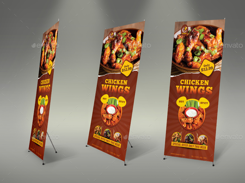 Restaurant Rollup Signage Template Vol.14, Print Templates | GraphicRiver