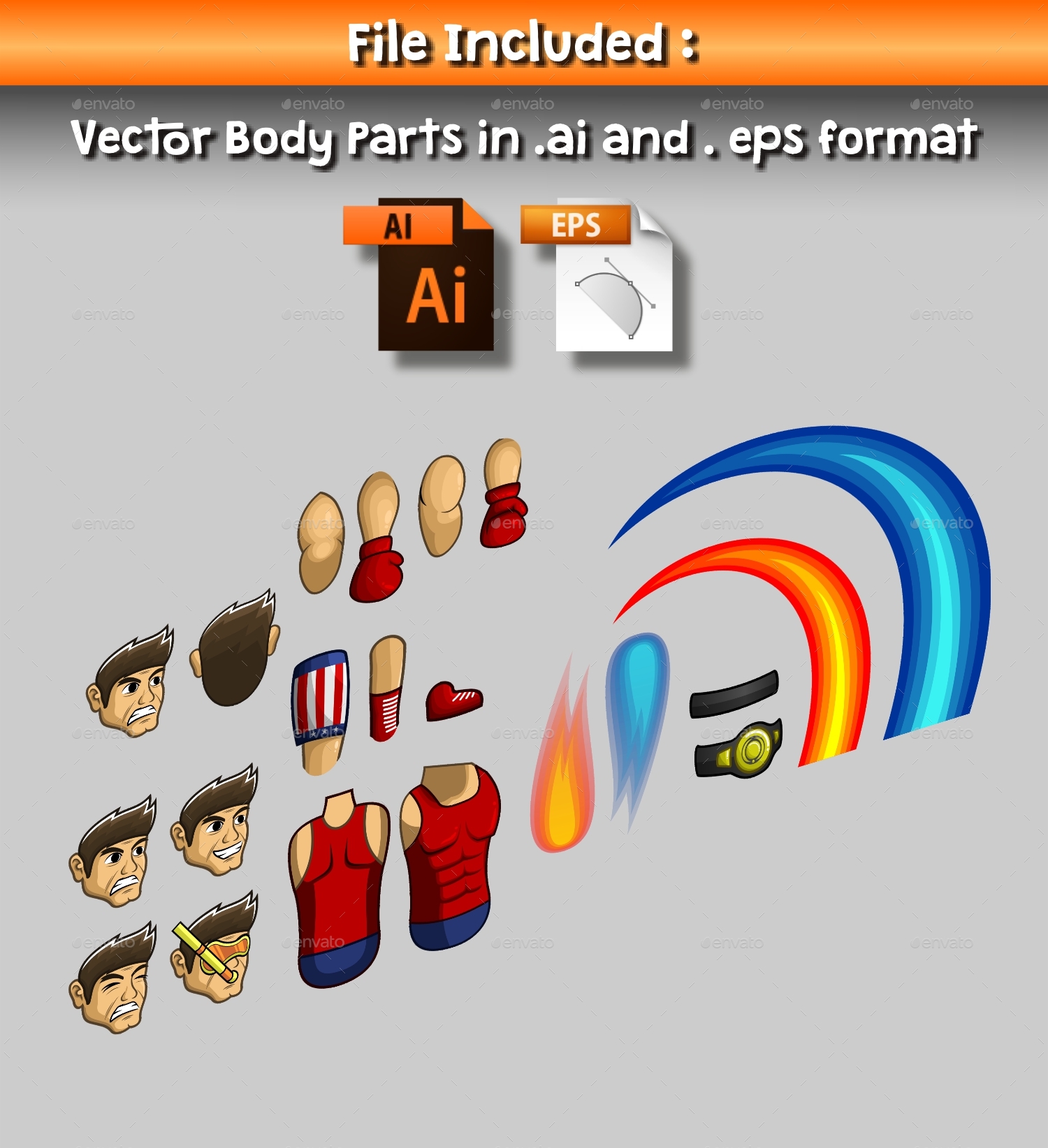 American Boxer 2D Game Character Sprite, Game Assets | GraphicRiver