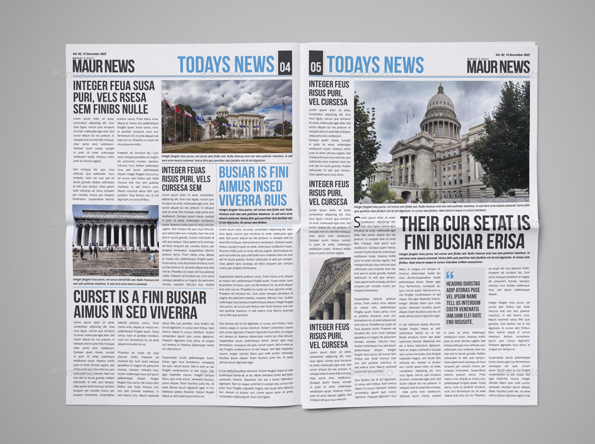 16 Page Newspaper Design v1, Print Templates | GraphicRiver