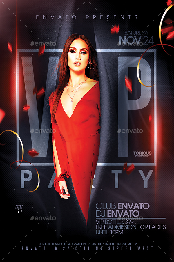 VIP Party Flyer Template, Print Templates | GraphicRiver