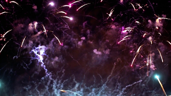 Colorful Fireworks Exploding in the Night Sky. Celebrations and Events ...