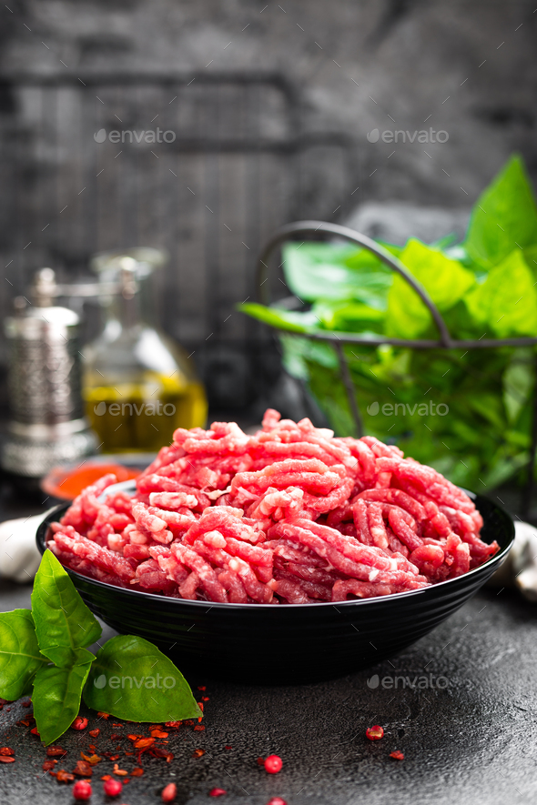 Raw ground beef meat. Fresh minced meat Stock Photo by sea_wave | PhotoDune