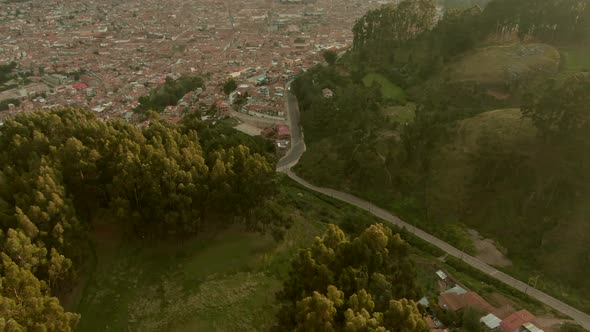 4K daytime before sunset aerial drone view over Cusco. Av ...