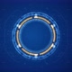 Blue circle rotation with HUD UI technology interface and futuristic ...
