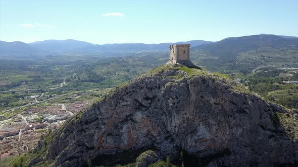Medieval castle in the mountains of Cocentaina in the inlands in ...