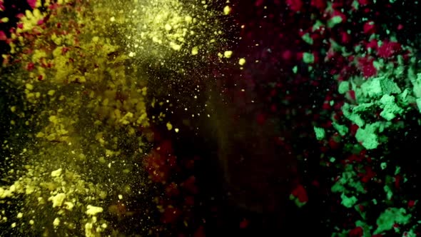 Color Mix Slow Motion of Colored Powder, Stock Footage | VideoHive