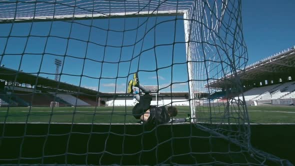 Goalie Missing Soccer Ball, Stock Footage | VideoHive