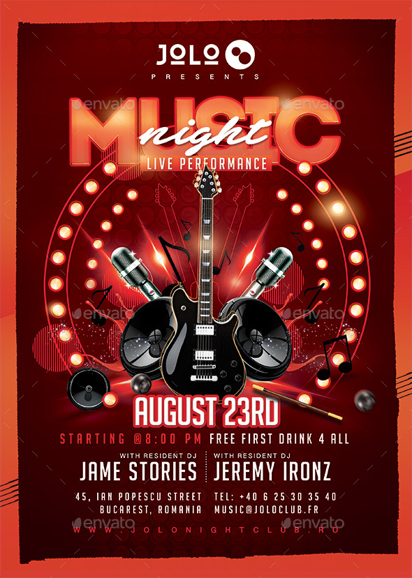 Music Night Performance In Club, Print Templates | GraphicRiver