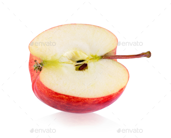 half red apple isolated on white background Stock Photo by sommai ...