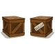 Cartoon Wooden Delivery Box Crate Vector Set, Vectors | GraphicRiver