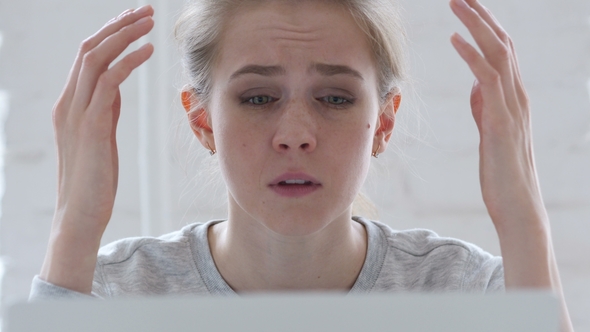 Distressed Young Woman Reacting To Problem, Stock Footage | VideoHive