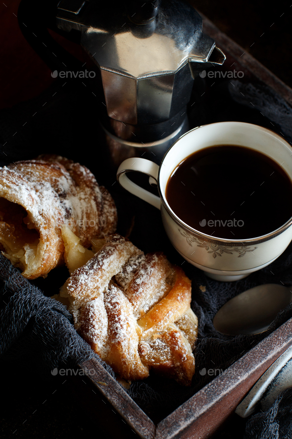 Italian coffee set for breakfast Stock Photo by katrinshine | PhotoDune