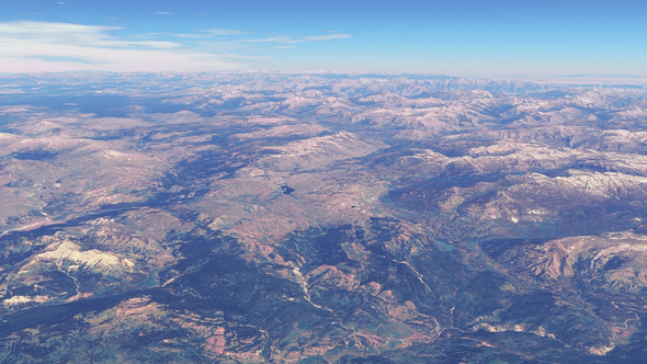 4K Flying Over Terrain and Mountains High Altitude, Motion Graphics