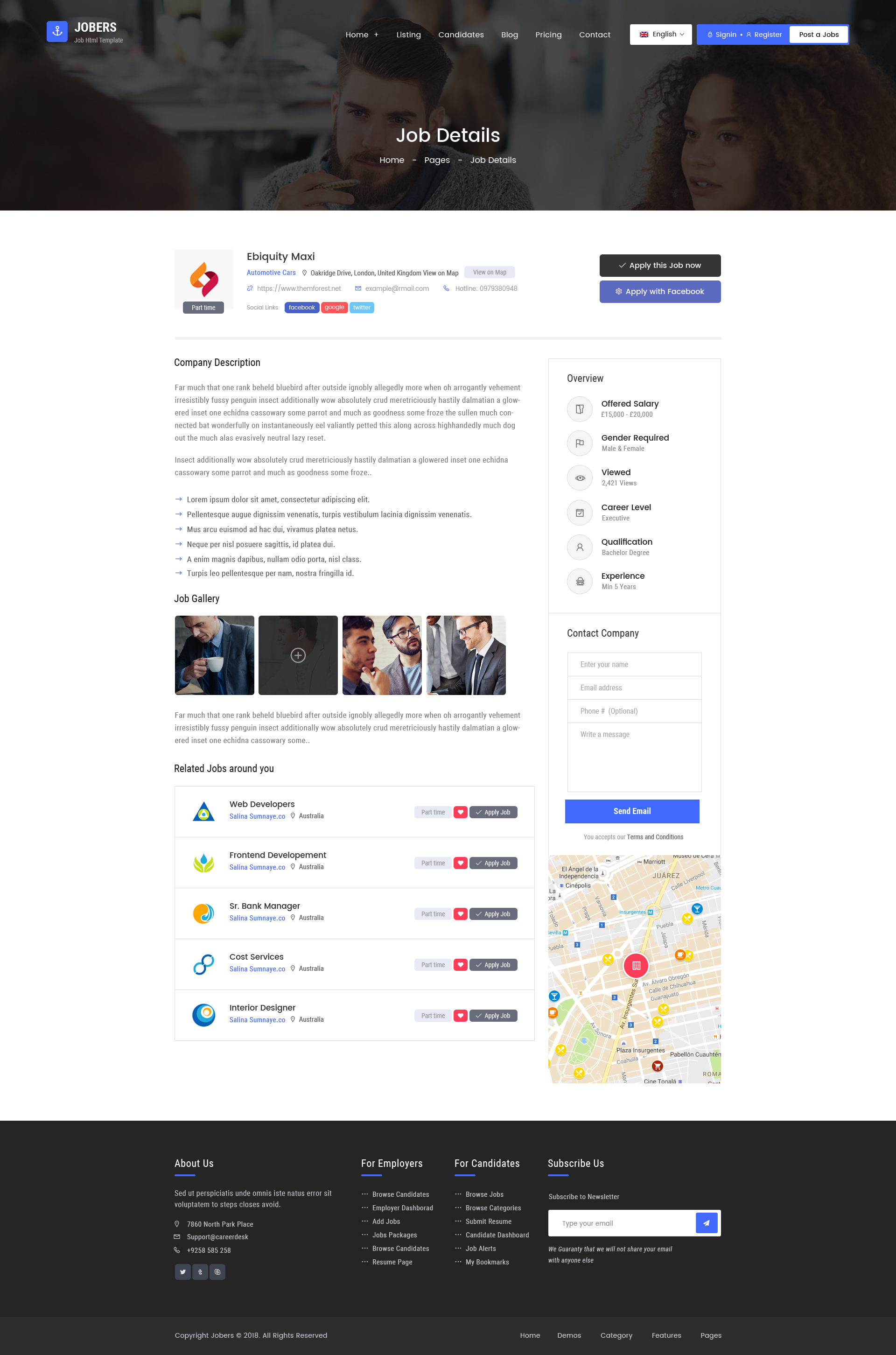 Jobers - Job Board PSD Template by themenum | ThemeForest