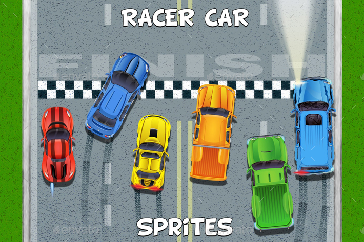 Racer Car Sprites, Game Assets | GraphicRiver