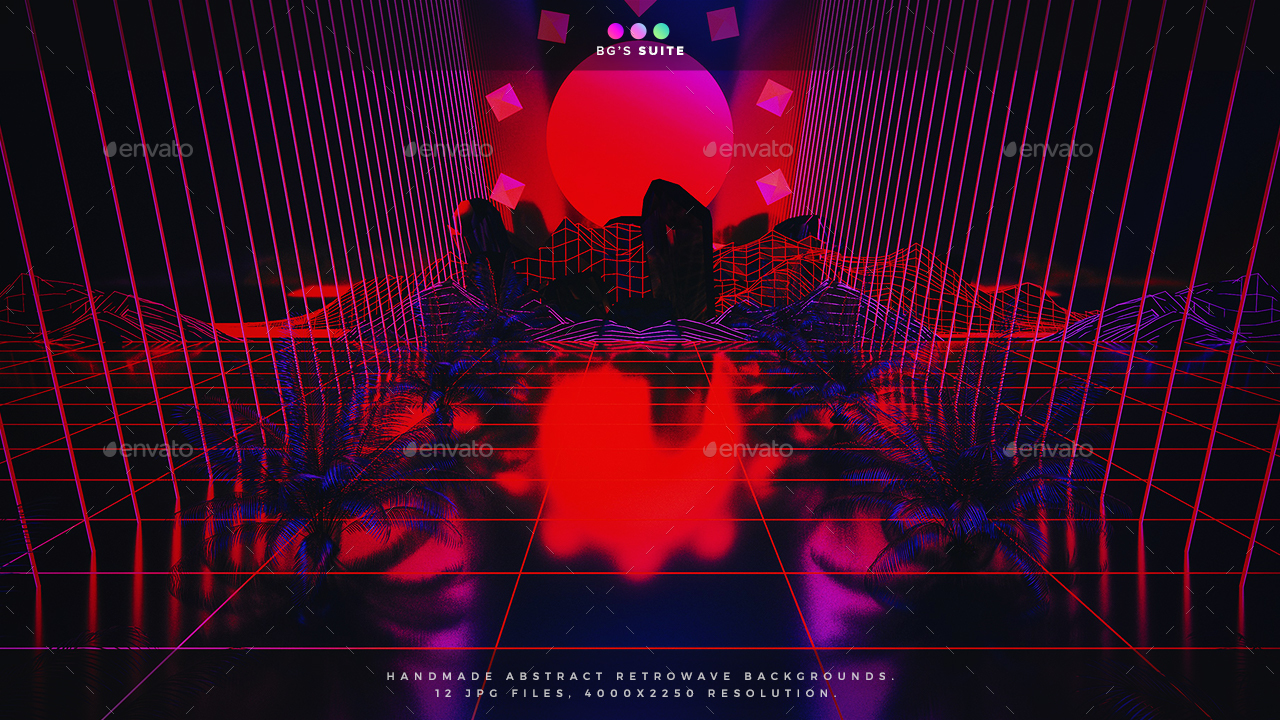 Retrowave Backgrounds, Graphics | GraphicRiver