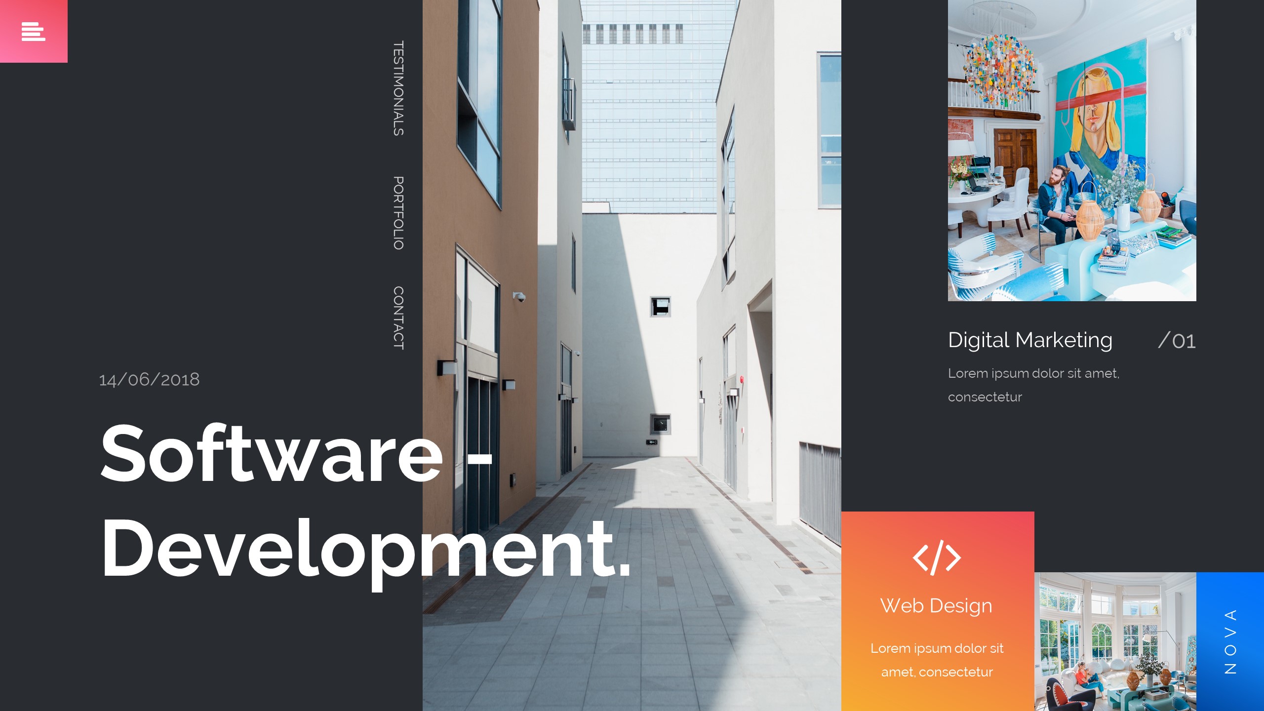 Nova Creative Project Google Slide Template, Presentation Templates