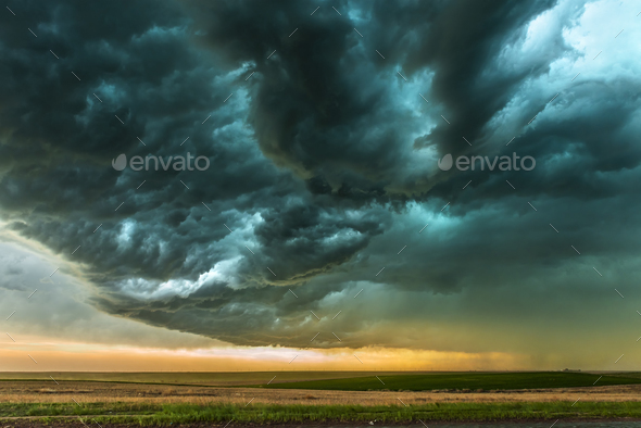 Storm over field in Oklahoma Stock Photo by joebelanger | PhotoDune