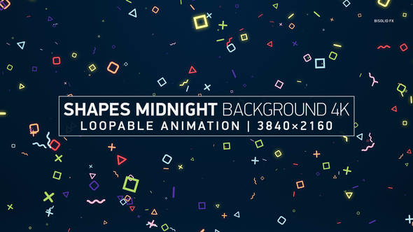 Midnight Shapes Background 4K, Motion Graphics | VideoHive