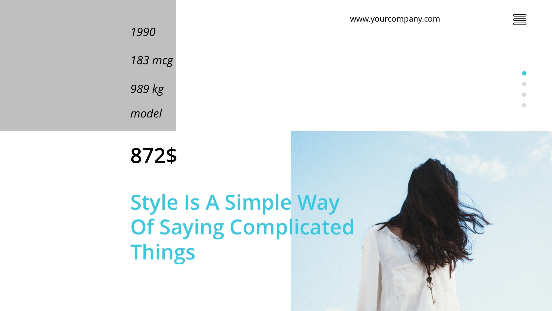 Original Minimal & Model Powerpoint Template, Presentation Templates